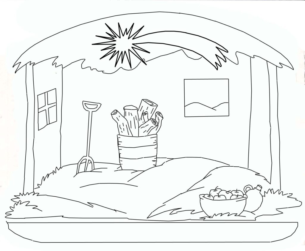 Tres belenes para colorear y recortar - Catequesis familiar